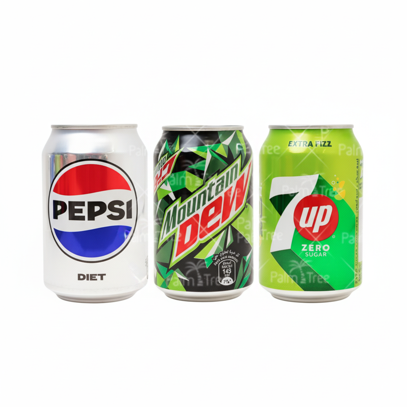 Pepsi Diet, Mountain Dew & 7UP Zero Sugar Imported 300ml | Refreshing ...